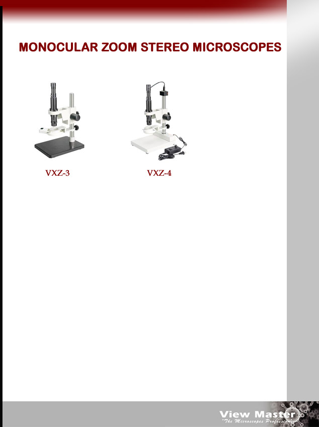 Monocular Zoom Stereo Microscopes