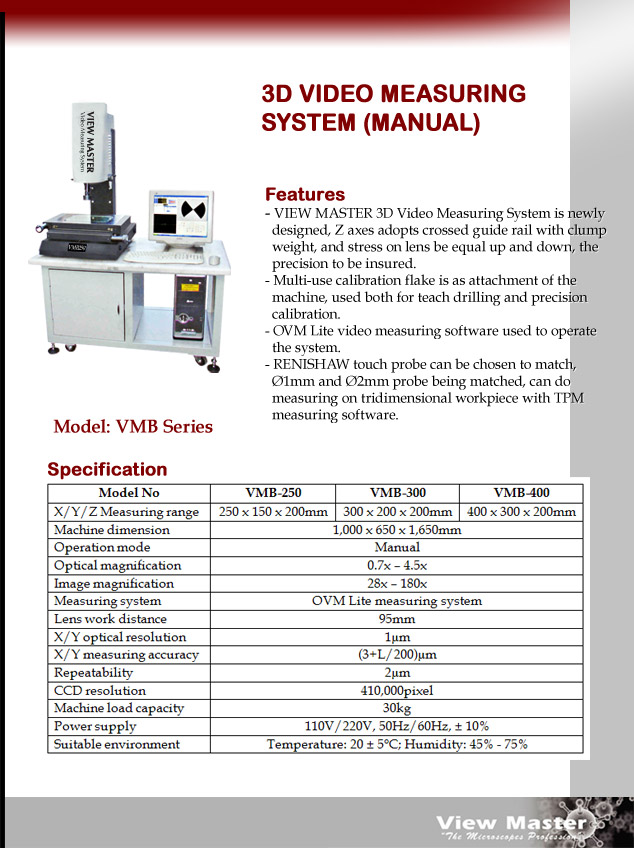 3D Video Measuring System(Manual)