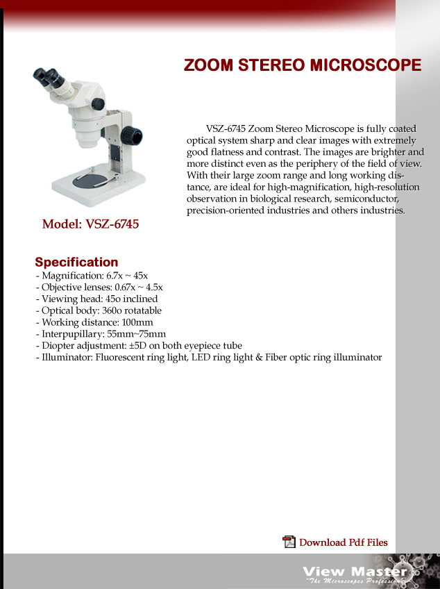 Zoom Stereo Microscope-VSZ-6745